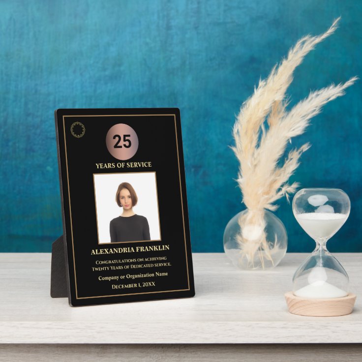 Years of Service Month Employee Photo Custom Award Plaque | Zazzle