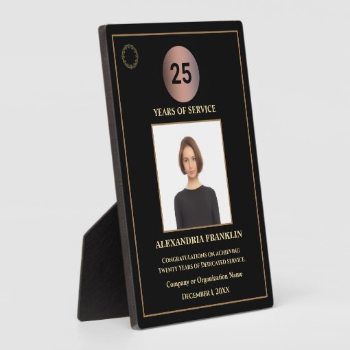Years of Service Month Employee Photo Custom Award Plaque | Zazzle