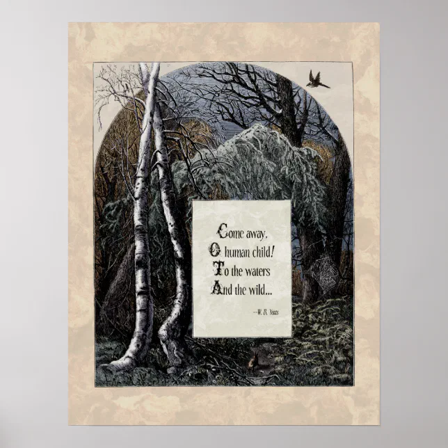Yeats "The Stolen Child" Victorian Art Poem 17x22 Poster | Zazzle