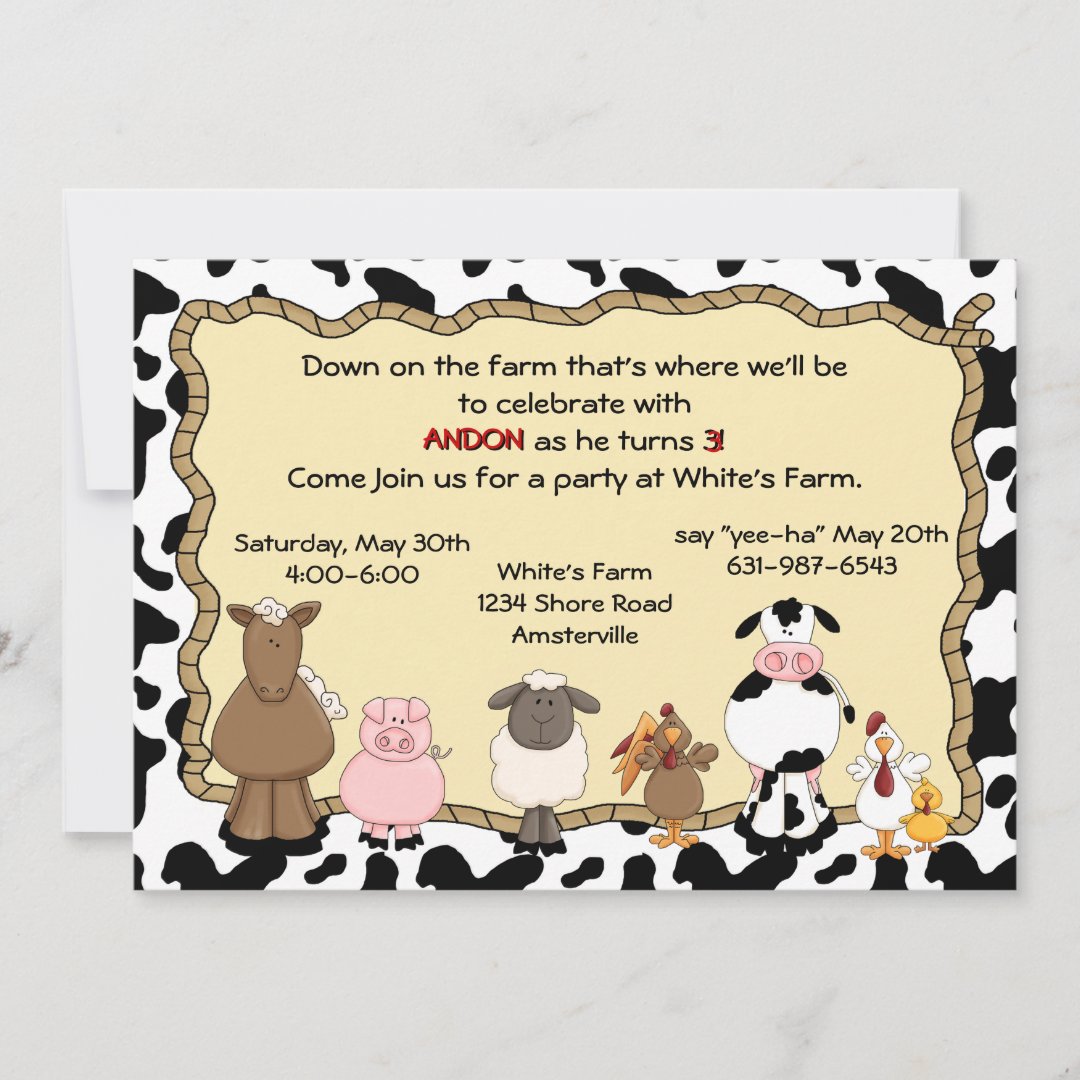 Yee-Ha Farm Invitation | Zazzle