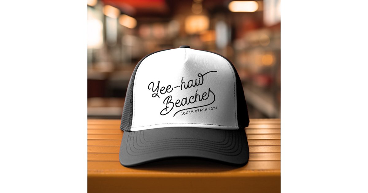 Yee-haw Beaches Custom Matching Spring break Trucker Hat | Zazzle