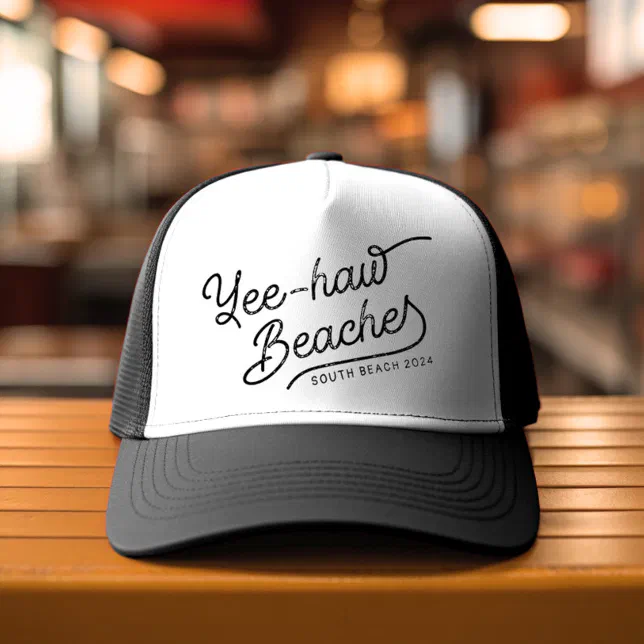 Yee-haw Beaches Custom Matching Spring break Trucker Hat | Zazzle