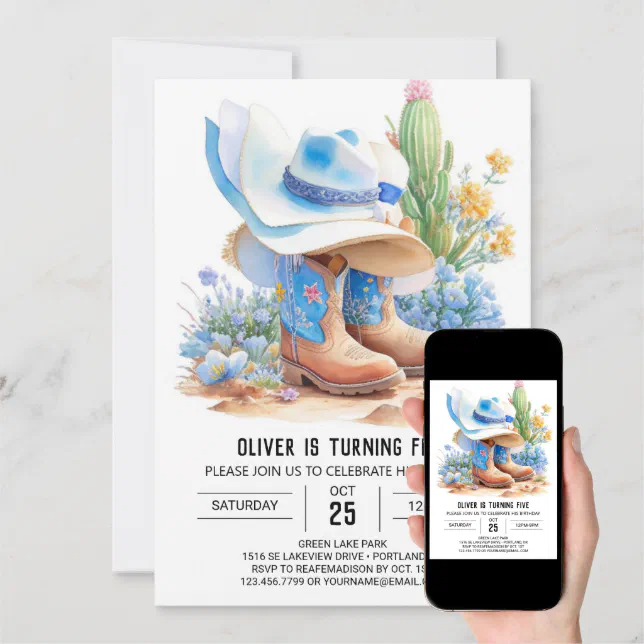 Yeehaw! A Southern Cowboy Birthday Invitation | Zazzle