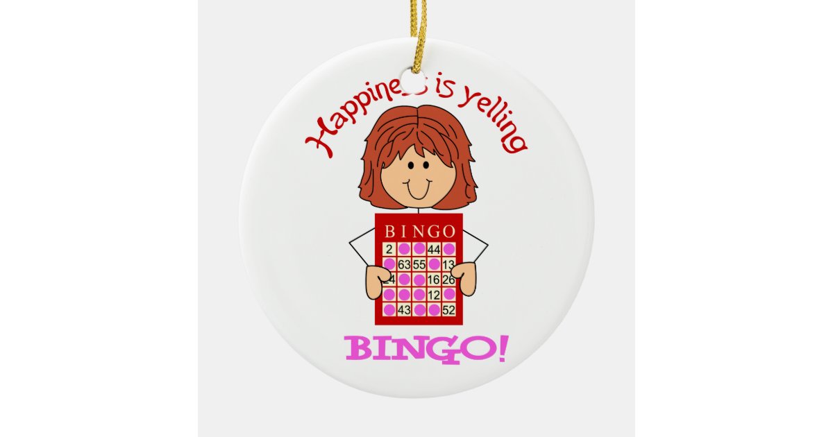 Yelling Bingo Ceramic Ornament | Zazzle