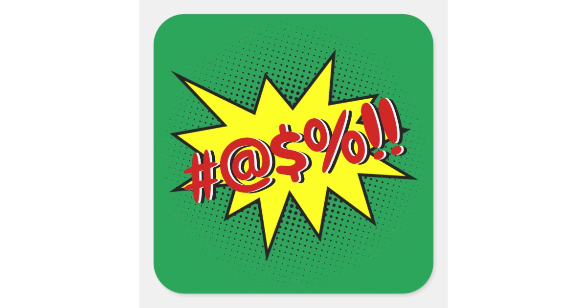 Yelling Speech Bubble Your Message Template Square Sticker | Zazzle