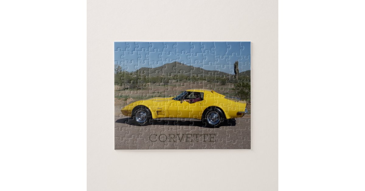 Yellow 1973 Corvette Stingray Jigsaw Puzzle | Zazzle