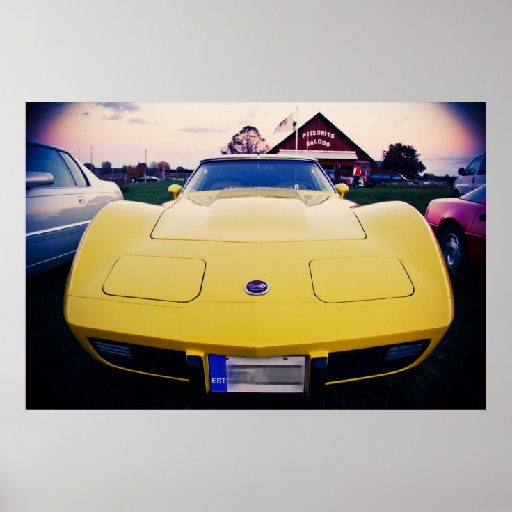 Yellow 1977 Chevrolet Corvette Poster | Zazzle