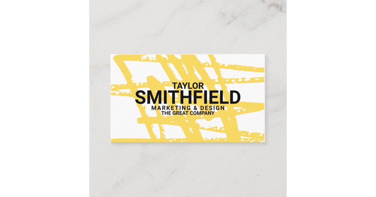 Yellow Abstract Paint Splatter Business Card | Zazzle