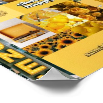 yellow aesthetic collage poster | Zazzle