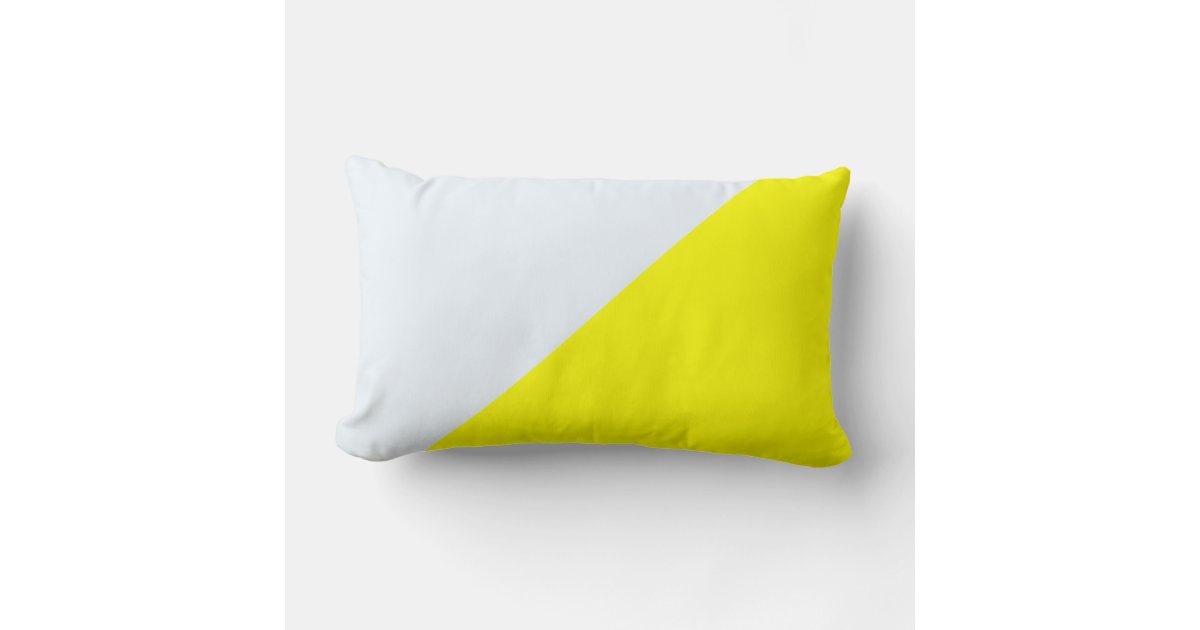 Yellow & Alice blue Solid Color Background Lumbar Pillow | Zazzle