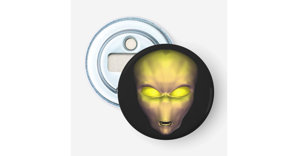 Yellow Alien Head Bottle Opener | Zazzle