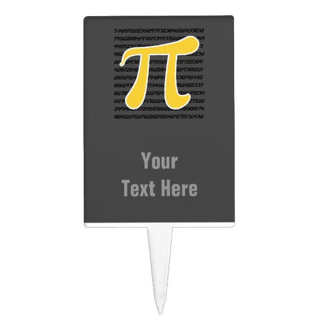 Yellow Amber Pi Symbol Cake Topper | Zazzle