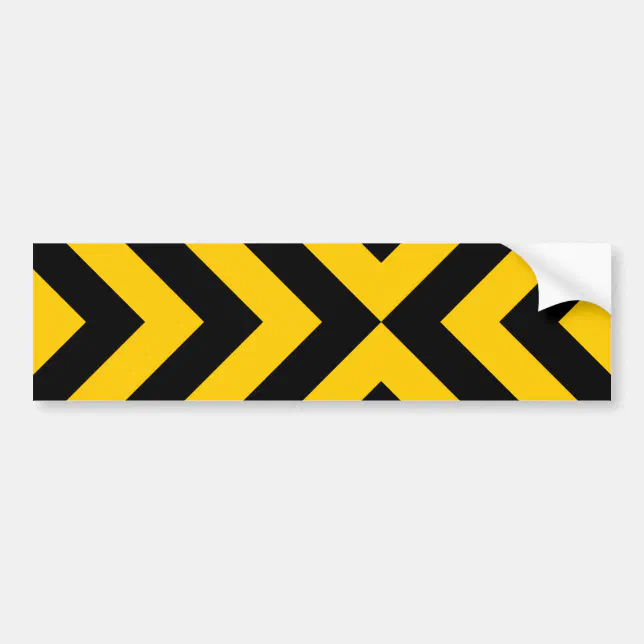 Yellow and Black Chevrons Bumper Sticker | Zazzle