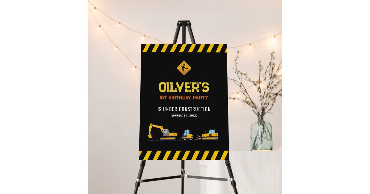 Yellow and Black Construction Truck Entrance Signs | Zazzle