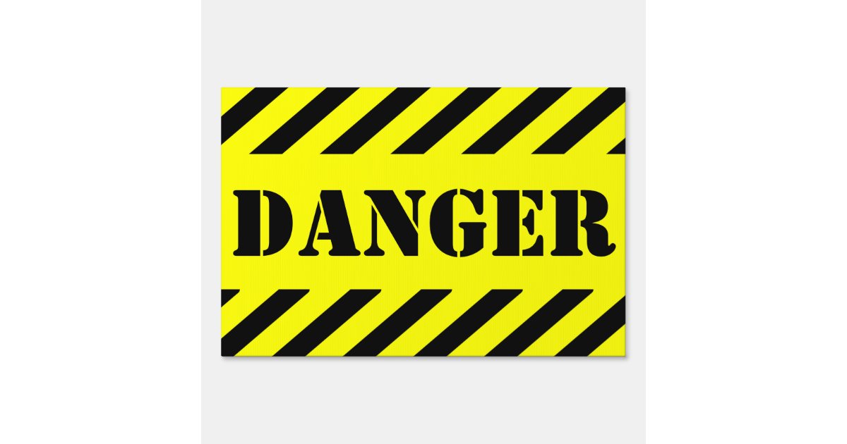 Yellow And Black Danger Halloween Haunted House Sign | Zazzle