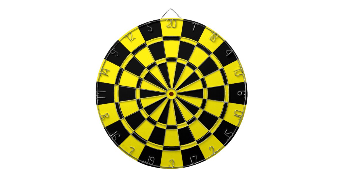 Yellow And Black Dart Board | Zazzle