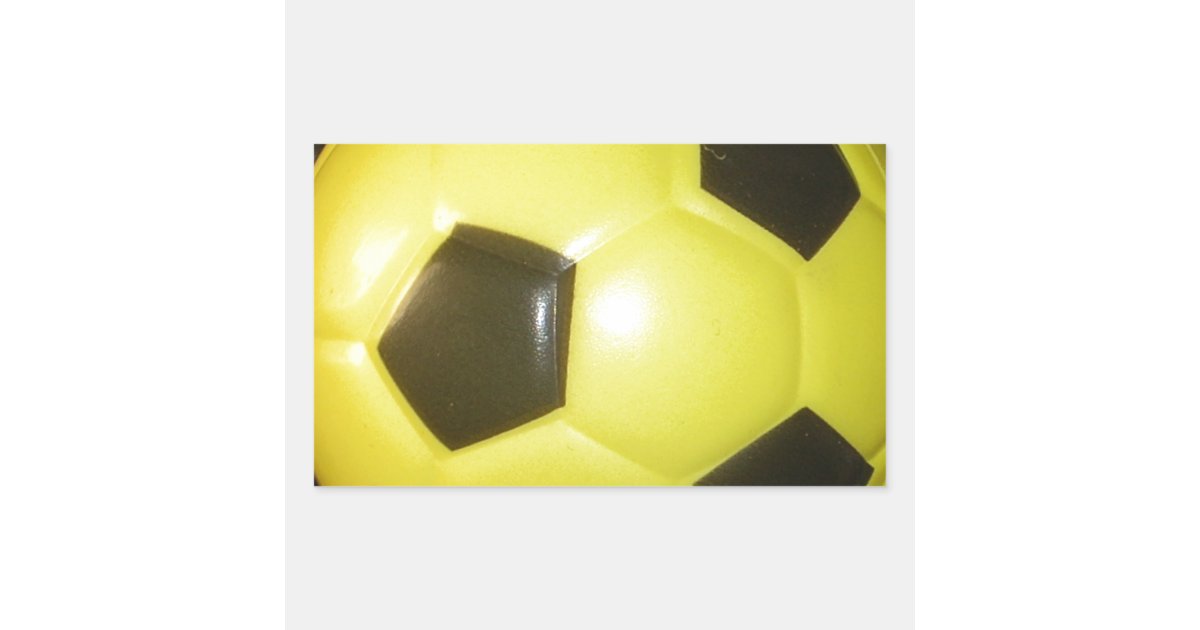 Yellow and black Football. Rectangular Sticker | Zazzle