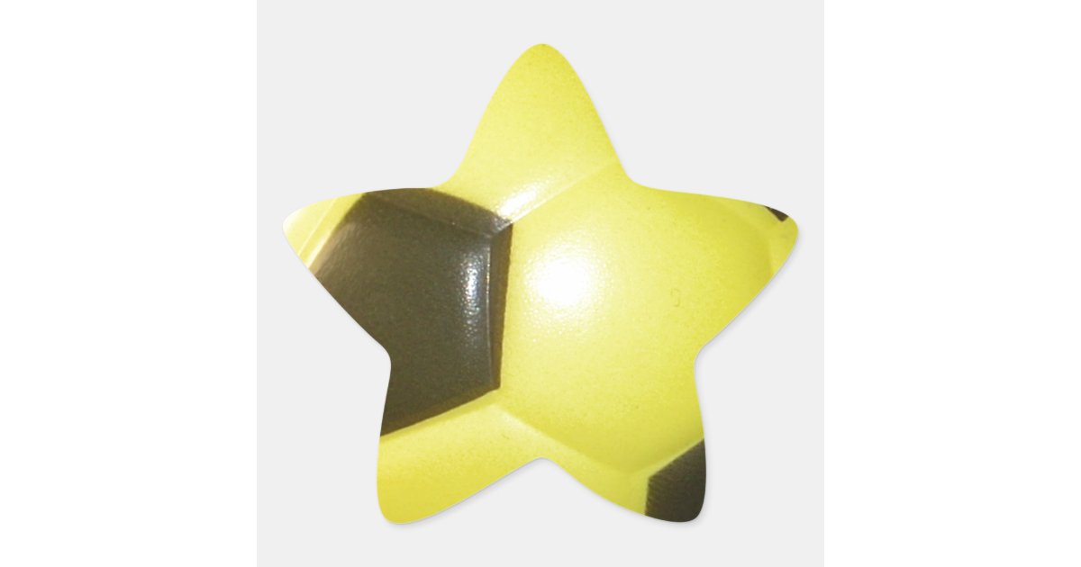 Yellow and black Football. Star Sticker | Zazzle