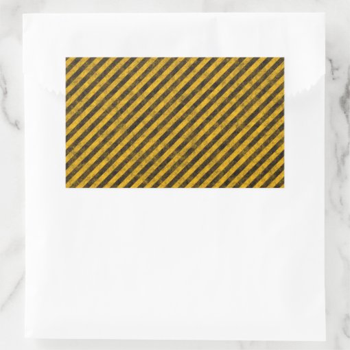 Yellow and Black Hazard Stripes Texture Rectangular Sticker | Zazzle