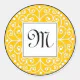 Yellow And Black Monogram Sticker | Zazzle