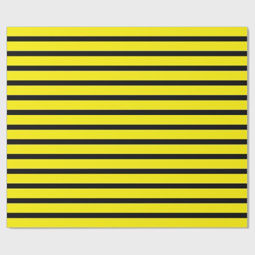 Yellow and Black Striped Wrapping Paper | Zazzle
