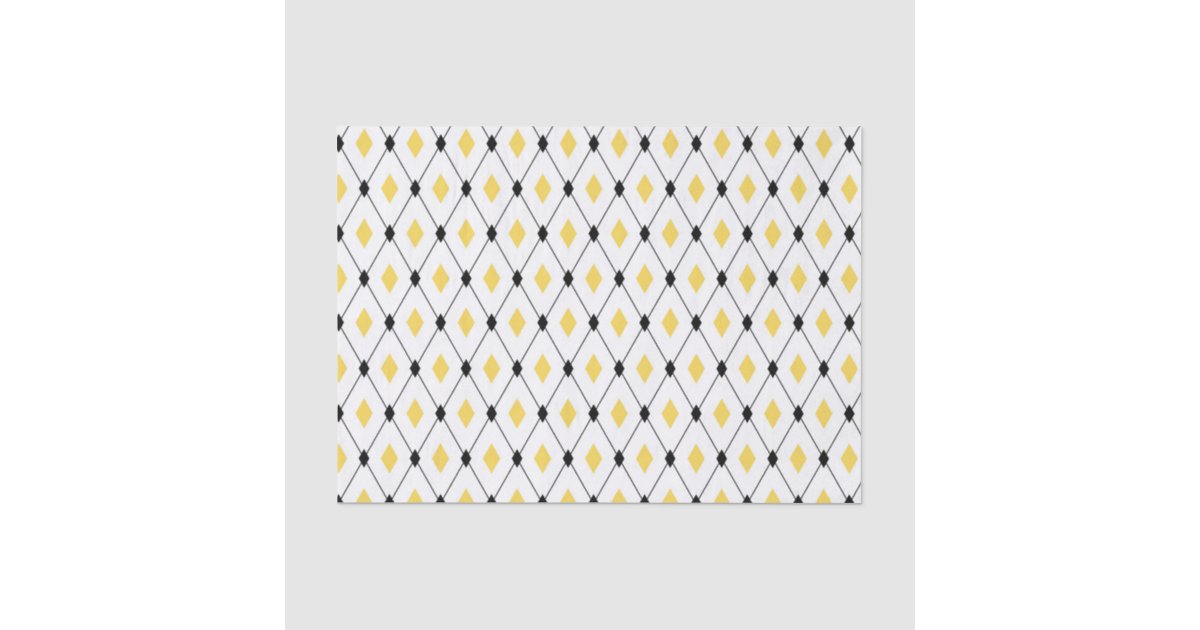 Yellow And Black Triangles Tissue Paper | Zazzle