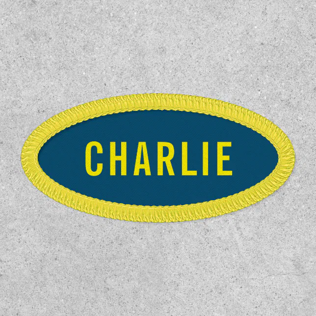 Yellow and blue custom name patches | Zazzle