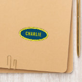 Yellow and blue custom name patches | Zazzle