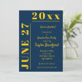 Yellow and Blue Graduation Party Invitations | Zazzle