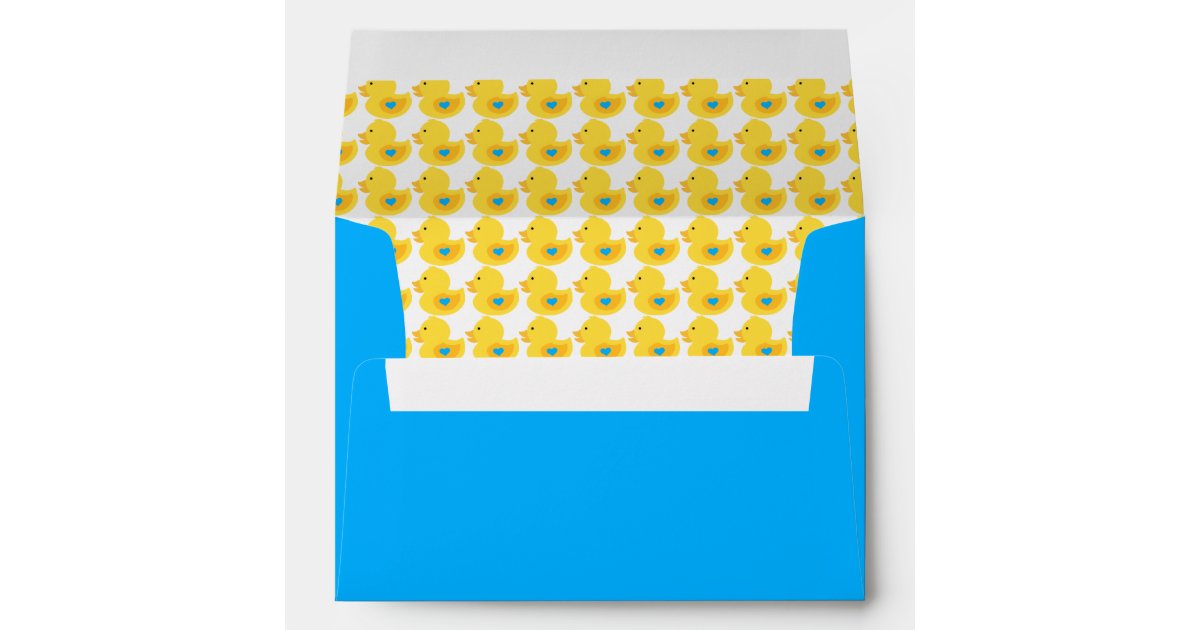 Yellow and Blue Rubber Ducky Pattern Envelope | Zazzle