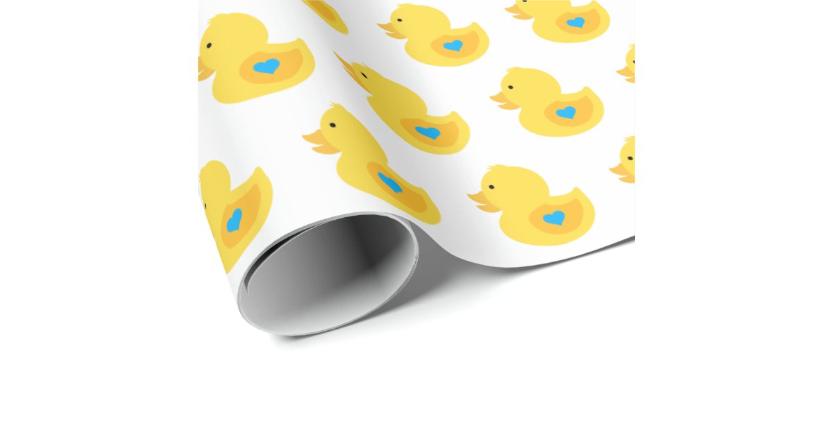 Yellow and Blue Rubber Ducky Wrapping Paper | Zazzle