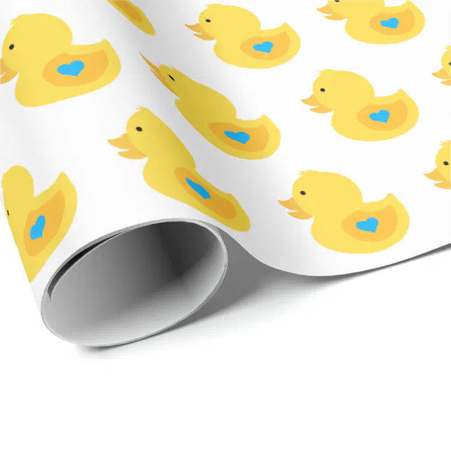 Yellow and Blue Rubber Ducky Wrapping Paper | Zazzle