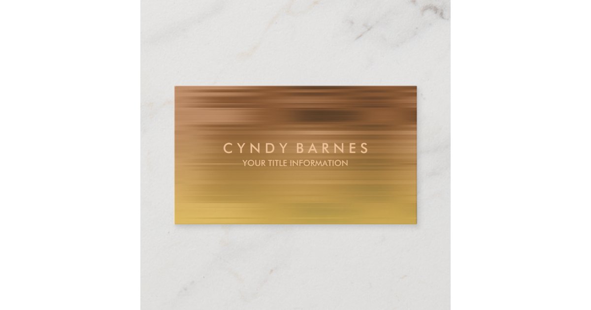 Yellow and Copper Stripe Business Card | Zazzle