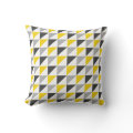 Yellow and Gray Geometric Throw Pillow | Zazzle