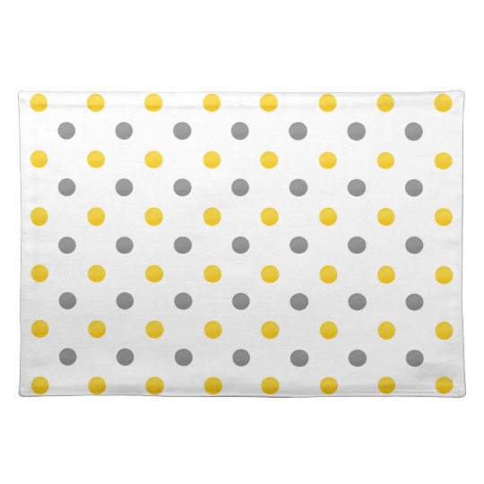 Yellow and Gray Polka Dots Placemat | Zazzle.com