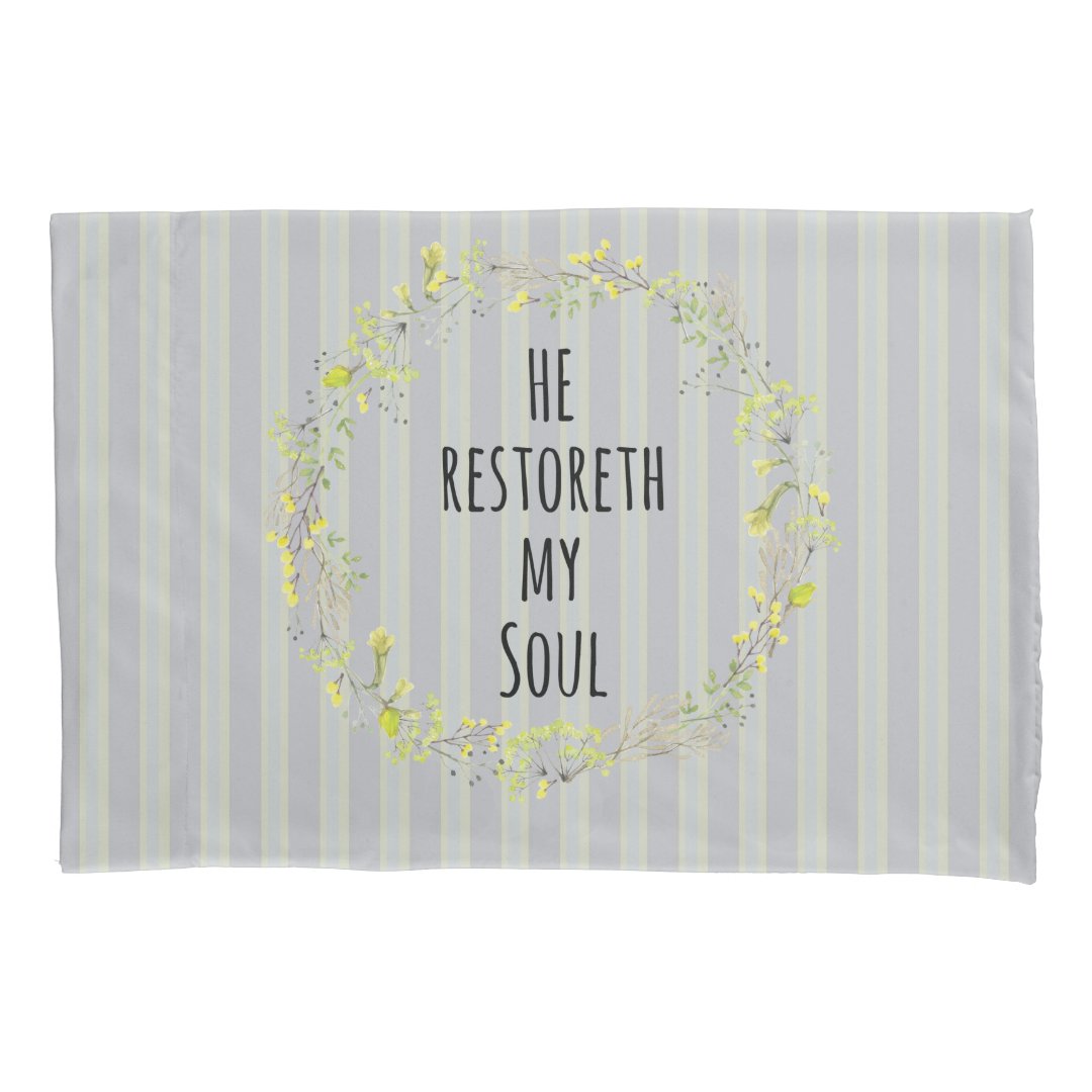 Yellow and Gray with Bible Verse Pillow Case | Zazzle