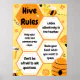 Yellow and Orange Bees Classroom Rules Poster | Zazzle