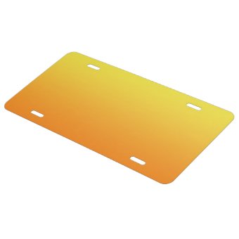 “Yellow And Orange Ombre” License Plate | Zazzle