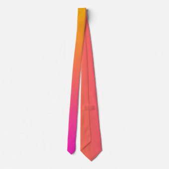 Yellow and pink gradient ombre neck tie | Zazzle