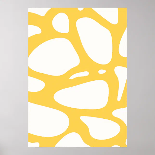 Yellow and white abstract summer poster | Zazzle
