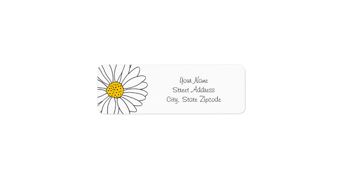 Yellow and White Daisy Label | Zazzle