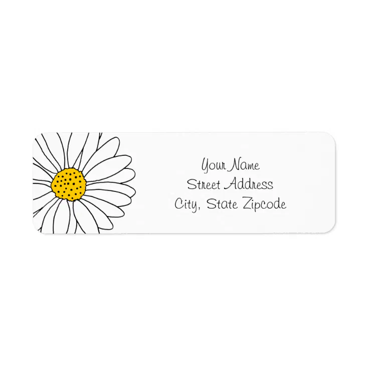 Yellow and White Daisy Label | Zazzle