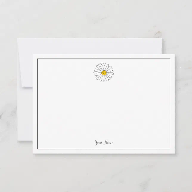 Yellow and White Daisy Note Card | Zazzle
