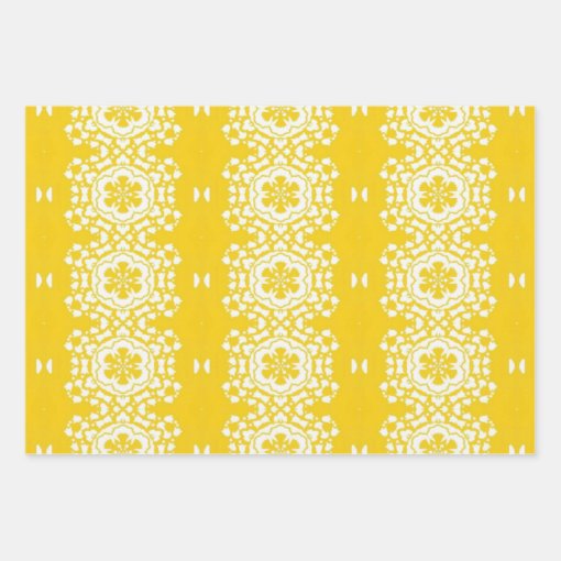 Yellow and white flower wrapping paper sheets | Zazzle