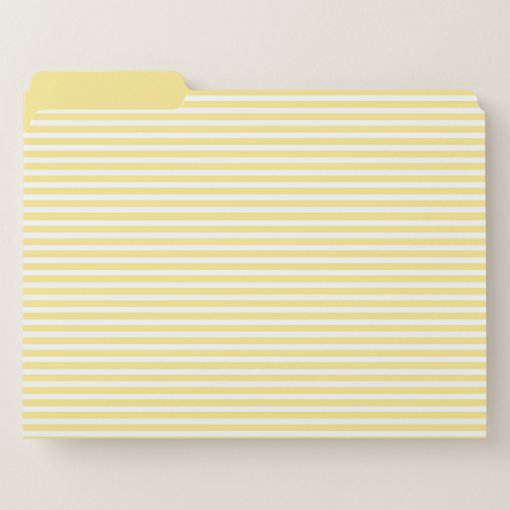 Yellow and White Striped File Folder | Zazzle
