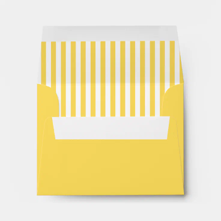 Yellow and White Stripes Pattern Envelope | Zazzle