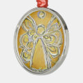 Yellow Angel Art Painting Ornament | Zazzle