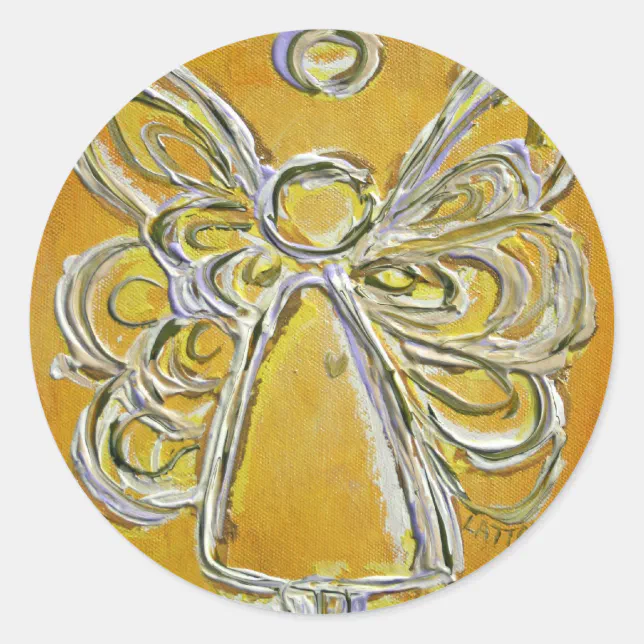 Yellow Angel Sticker | Zazzle