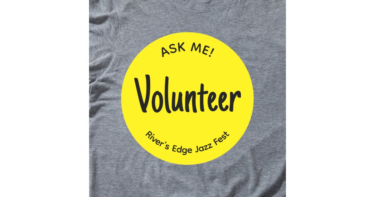Yellow Ask Me Volunteer Badge Classic Round Sticker | Zazzle