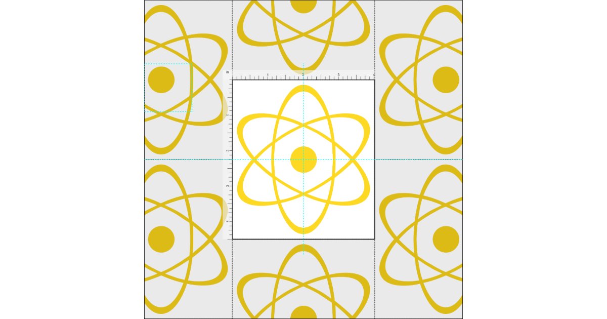 Yellow Atom Symbol Fabric | Zazzle